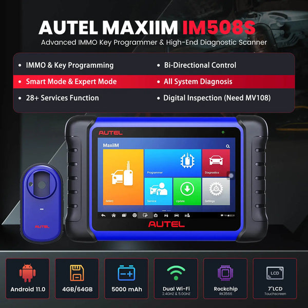 Autel MaxiIM IM508S Key Fob Programming Tool with XP200 Bi-directional ...